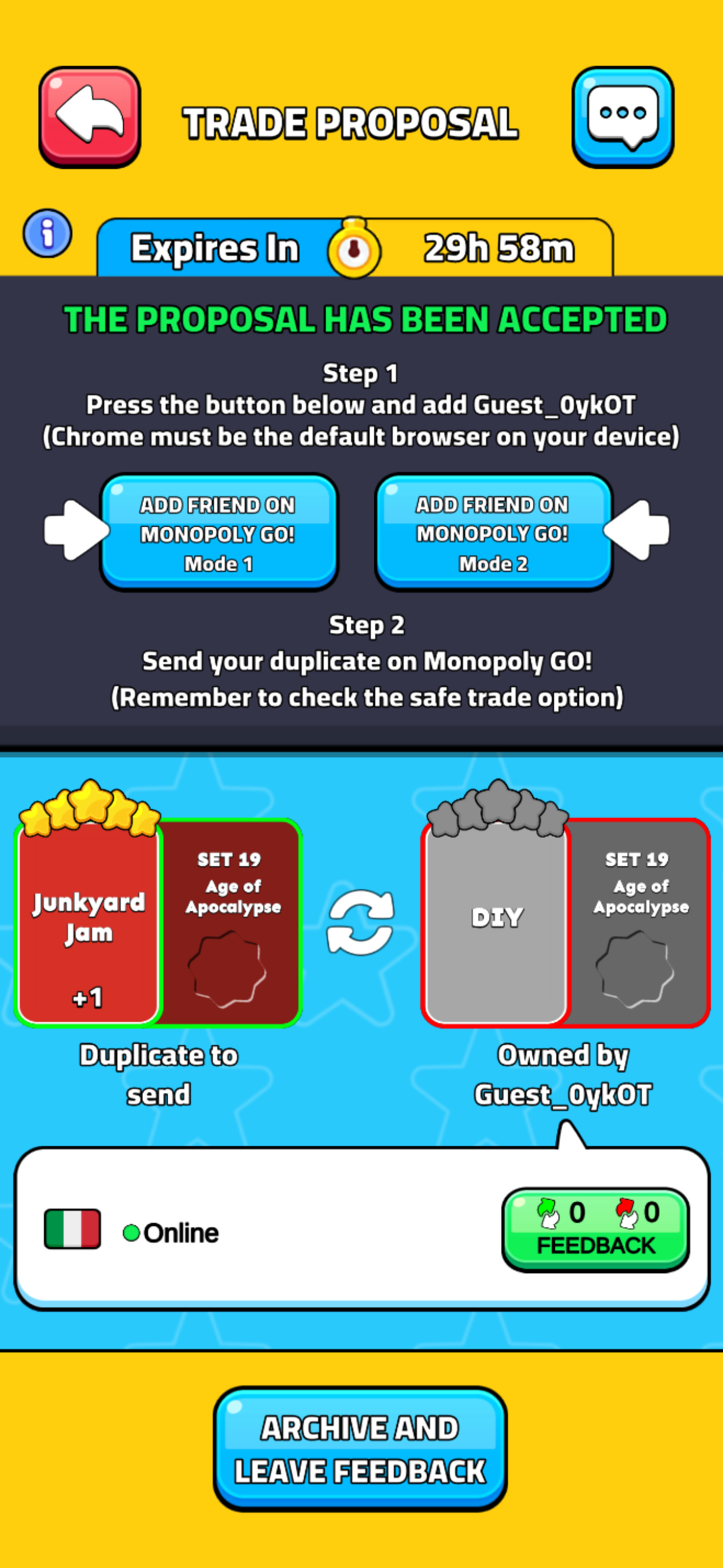 Sticker Trade - App